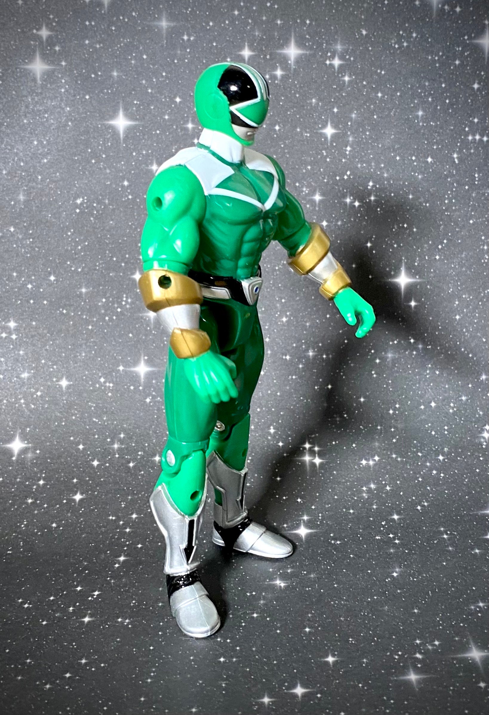 Power Rangers Time Force Green Battle Warrior Ranger Action Figure 99% ...