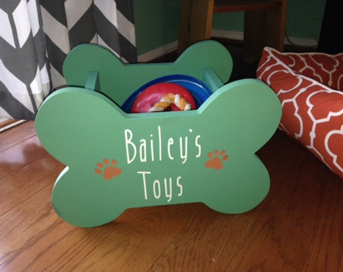 Wooden Dog Bone Toy Bin Dog Toy Box Dog Bone Box CUSTOM Any - Etsy