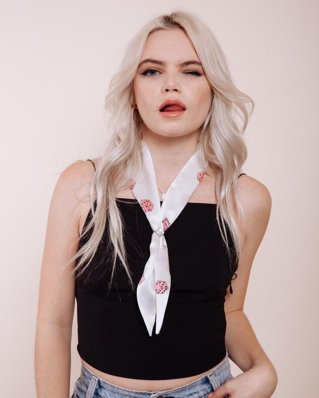 Silk Scarf Tie - Lady Luck Pink - Etsy