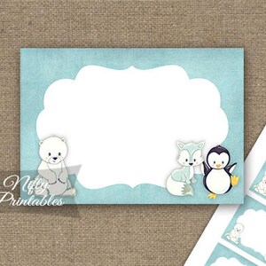 Cute Winter Animal Labels Arctic Animals Food Labels Baby | Etsy