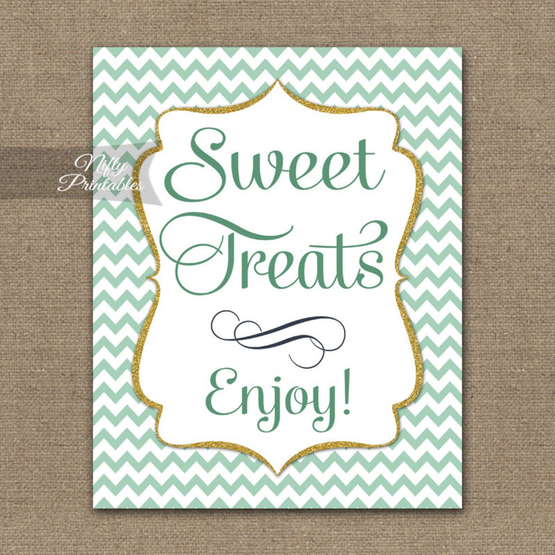 Desserts Sign Mint Gold Sweet Treats Sign Mint Green | Etsy