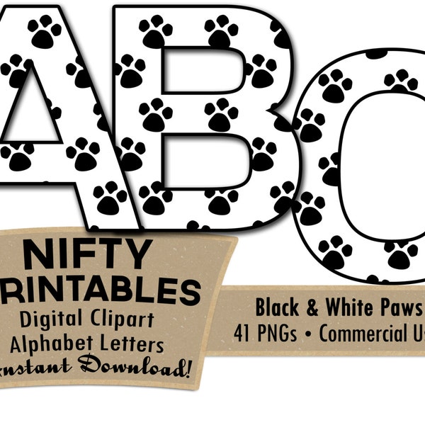 Black and White Dog Alphabet - Etsy