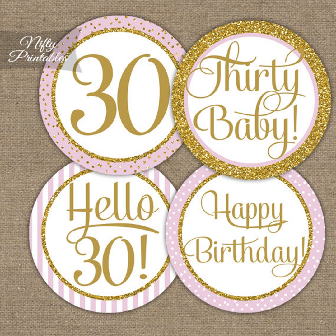 30th Birthday Cupcake Toppers - 30th Birthday Party Decorations ...