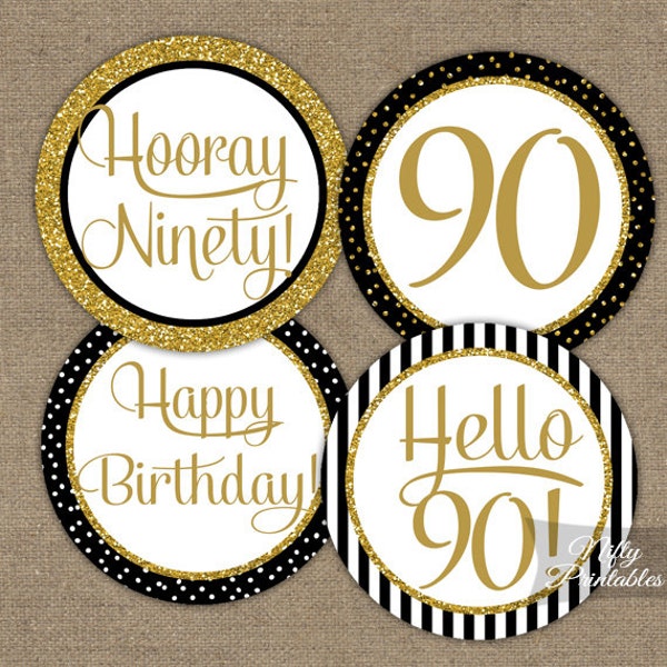 90th Cupcake Toppers - Etsy