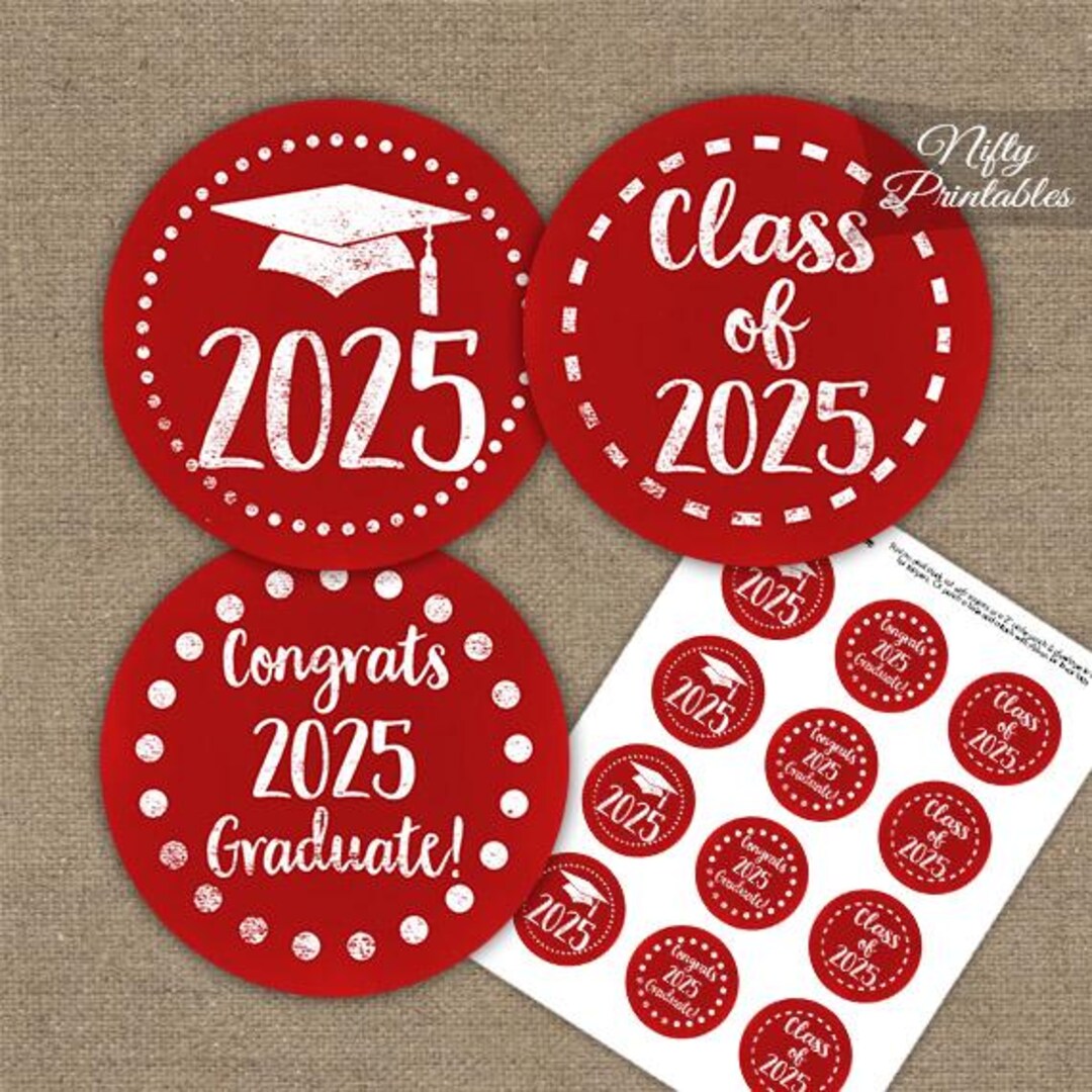 Graduation Cupcake Toppers - Printable 2025 Graduation Decorations ...