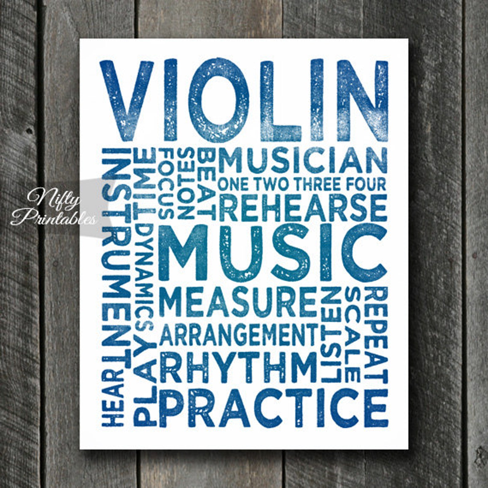 Violin Art INSTANT DOWNLOAD Violin Poster Print Typography - Etsy