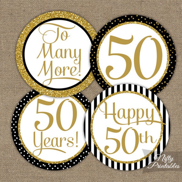 50th Anniversary Cupcake Toppers - Etsy