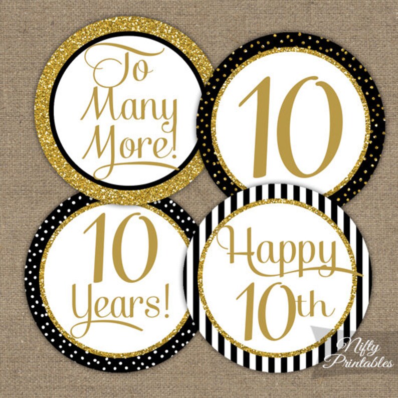 10th-anniversary-cupcake-toppers-10th-anniversary-party-etsy