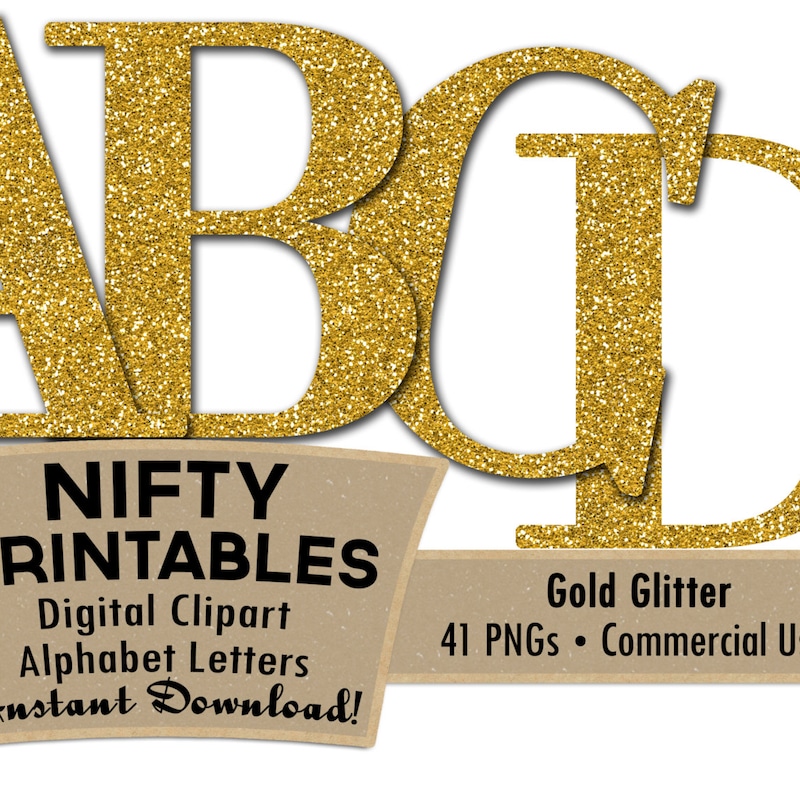 Gold Glitter Letters - Etsy