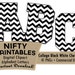 Black White College Chevron Digital Alphabet Letter Set - Varsity ...