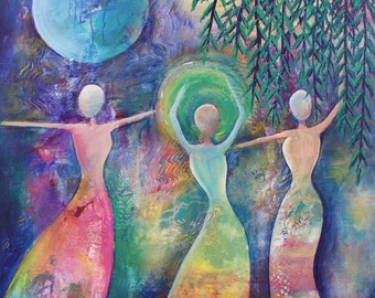 Moon Dance Print From Original Acrylic Painting Home Decor | Etsy