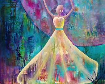 Moon Dance Print From Original Acrylic Painting Home Decor - Etsy