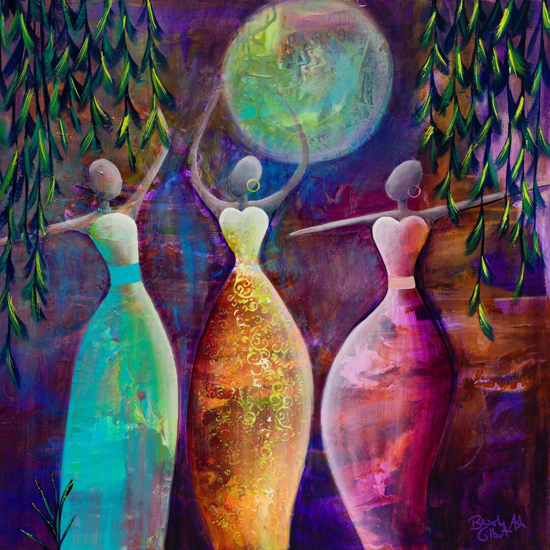 They Glow Under A Midnight Moon Print, Wall Art, Home Decor, Abstract ...