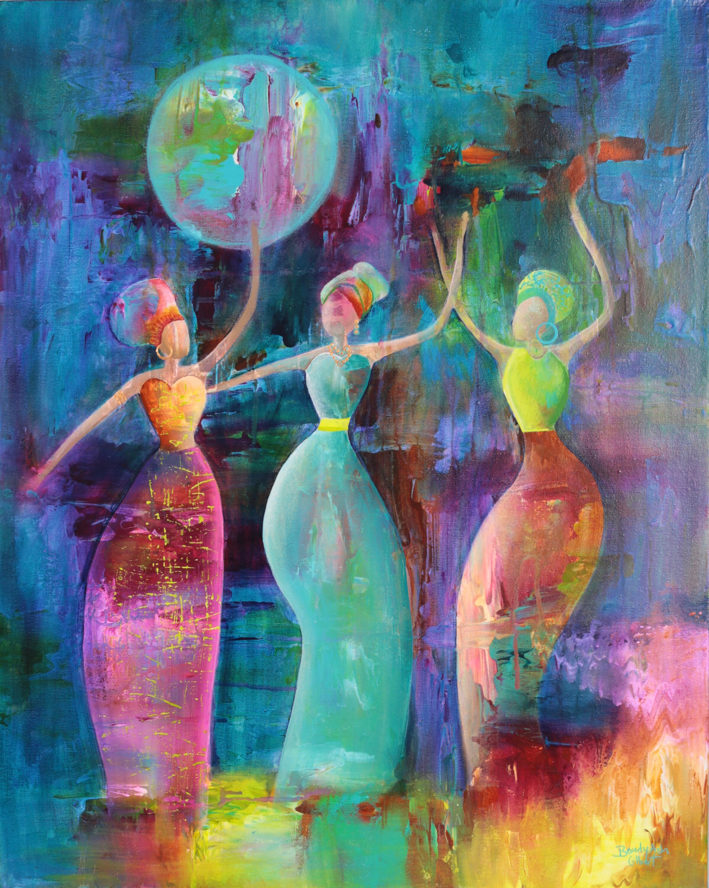 Abstract Painting Of Girl Dancing