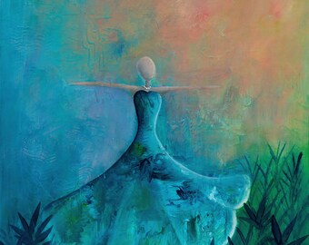 Moon Dance Print From Original Acrylic Painting Home Decor - Etsy