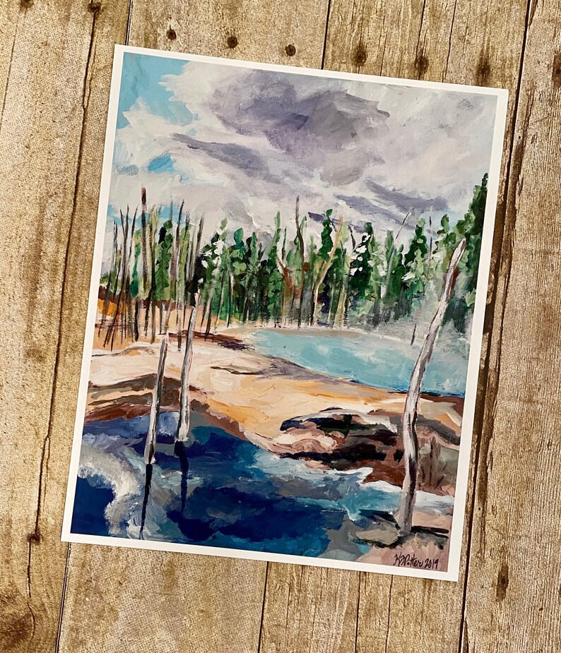 Yellowstone Painting, National Park Gallery Wall Art, National Park ...
