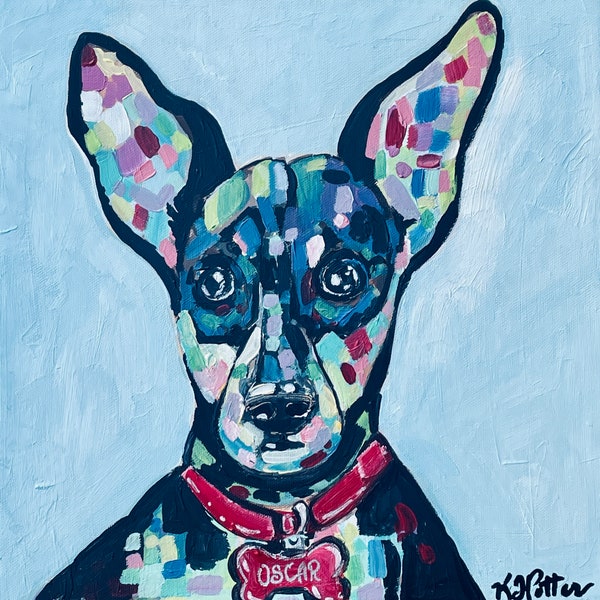 Abstract Dog Canvas Paintings - Etsy