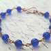 Cobalt Blue Glass Bracelet Copper Wire Bracelet Beaded - Etsy