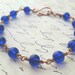 Cobalt Blue Glass Bracelet Copper Wire Bracelet Beaded - Etsy