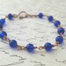 Cobalt Blue Glass Bracelet Copper Wire Bracelet Beaded - Etsy