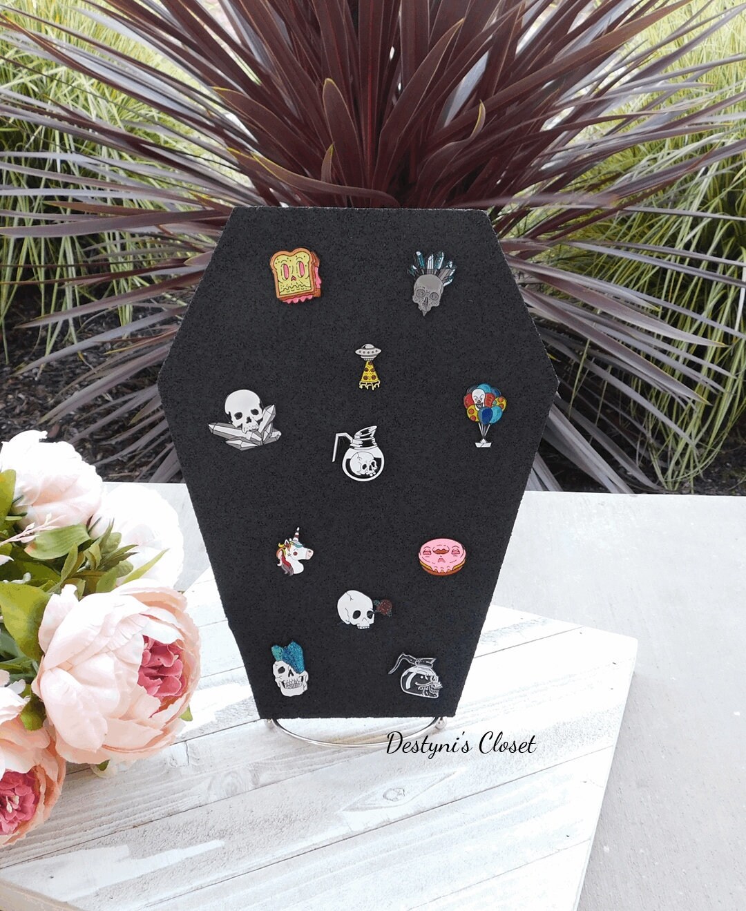 Display Board, Coffin Pin Board, Gothic Pin Display Board, Horror, Cork Board, Enamel Pins ...