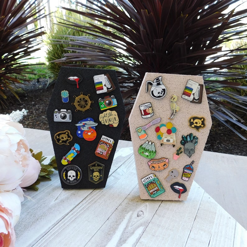 Coffin Pin Boards, Coffin Pin Board, Enamel Pin Display Board, Cork ...
