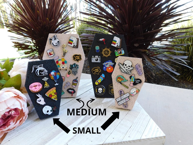 Coffin Pin Boards, Coffin Pin Board, Enamel Pin Display Board, Cork ...