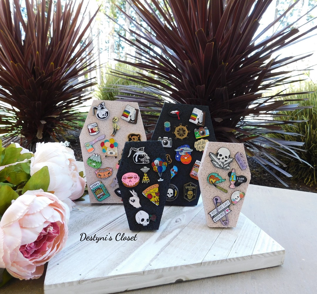 Coffin Pin Boards, Coffin Pin Board, Enamel Pin Display Board, Cork ...