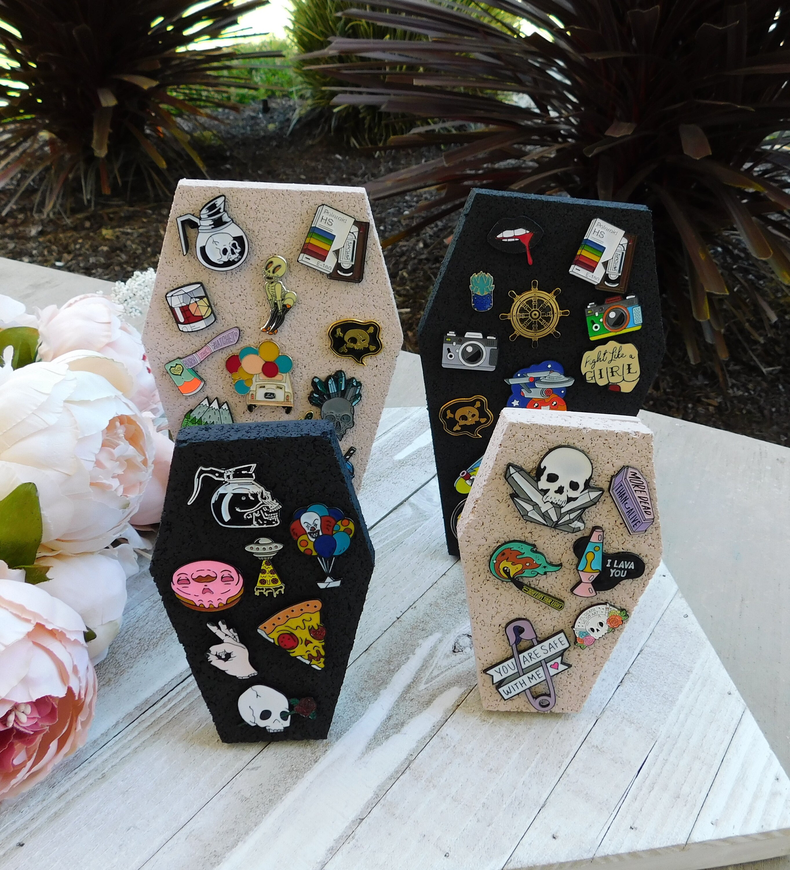 Coffin Pin Boards, Coffin Pin Board, Enamel Pin Display Board, Cork ...