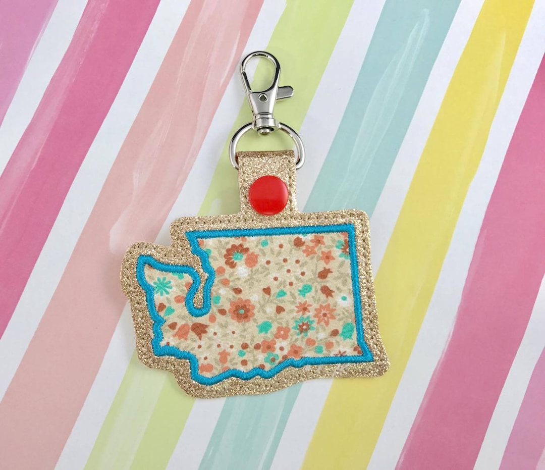 Washington Applique Snap Tab Embroidery Digital File Instant Download ...