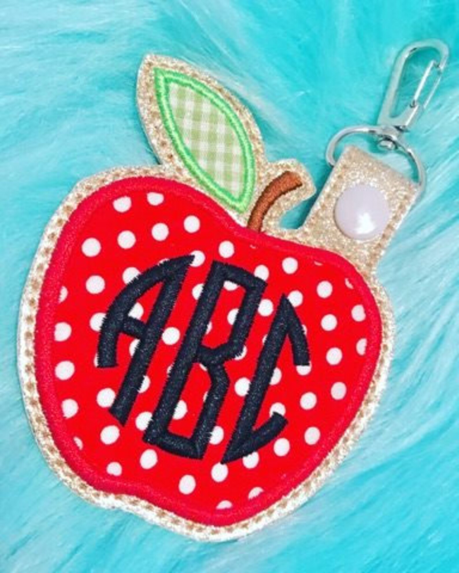Large Apple Applique Snap Tab Embroidery Digital File Instant | Etsy