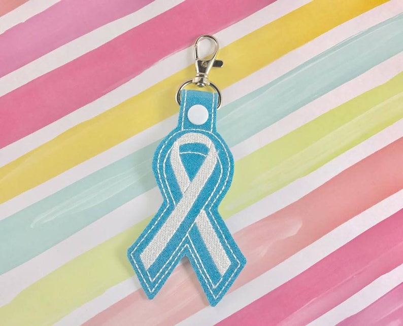 Double Ribbon Awareness Snap Tab Embroidery Digital File Instant ...