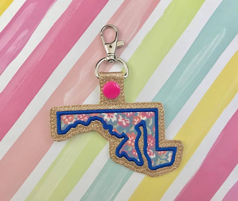 Maryland Applique Snap Tab Embroidery Digital File Instant | Etsy