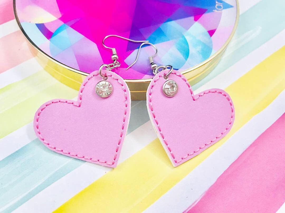 Eyelet Heart Earrings 2 Embroidery Design: in the Hoop (digital File ...
