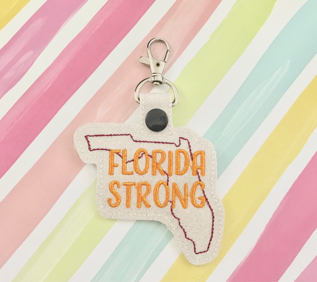 Florida Strong Snap Tab Embroidery Digital File Instant Download Key ...