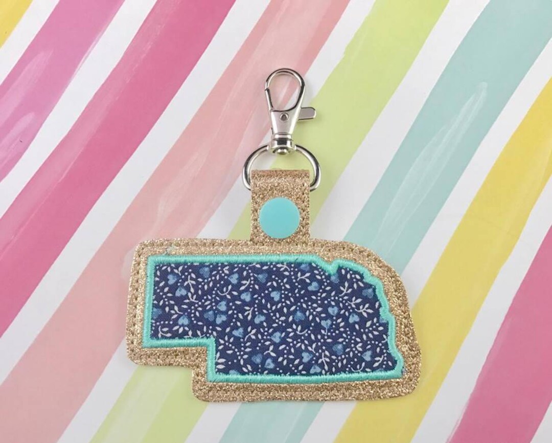 Nebraska Applique Snap Tab Embroidery Digital File Instant Download Key ...