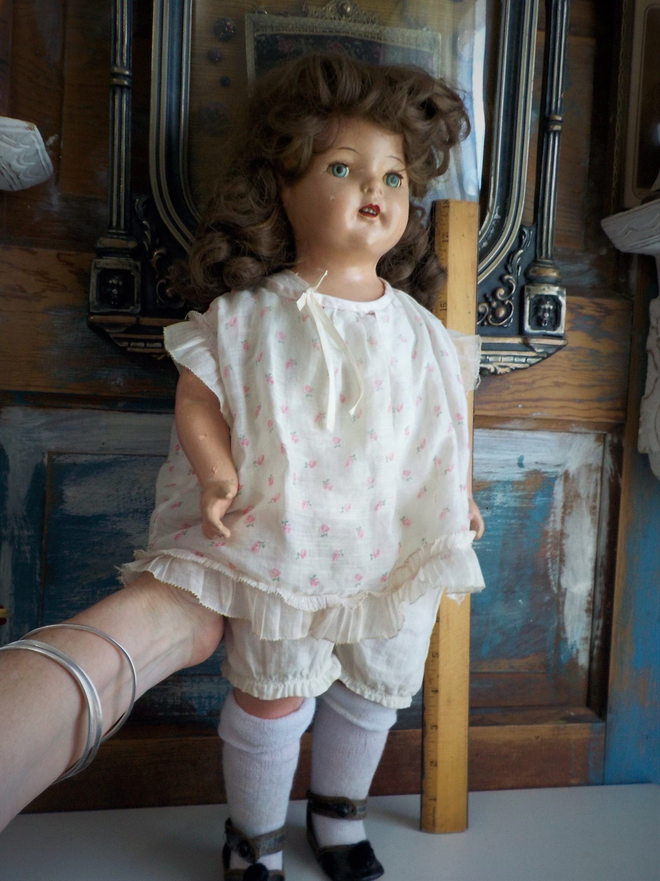 Vintage Composition Girl Doll Unmarked 22 Wigged Doll Vintage 30's 40's ...