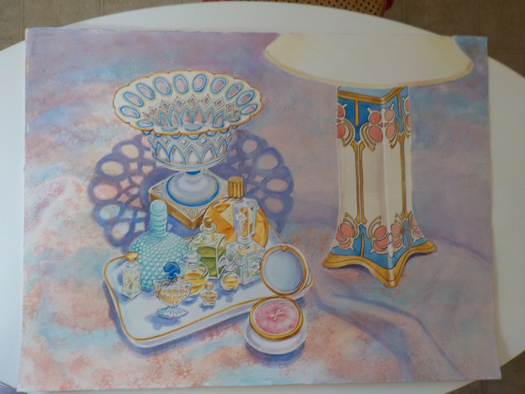 Original Watercolor Painting by Frieda Logan Dressing Table - Etsy