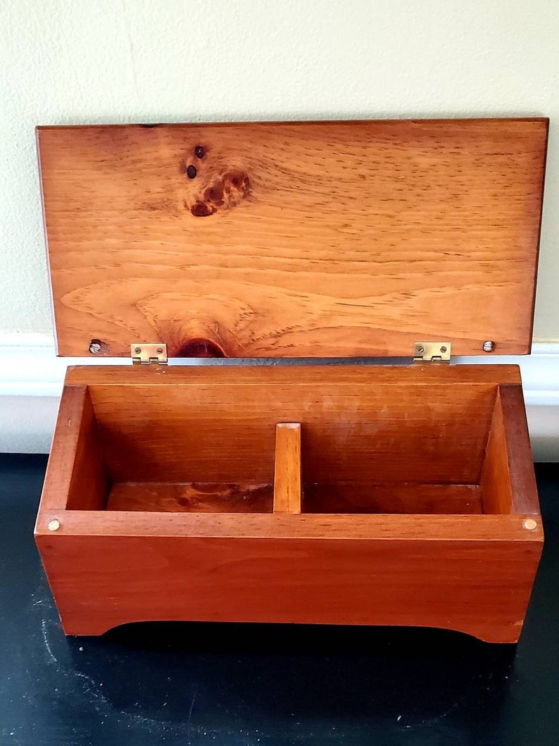 Small Wooden Box...engraved Wheat Pattern on Lid...divided - Etsy