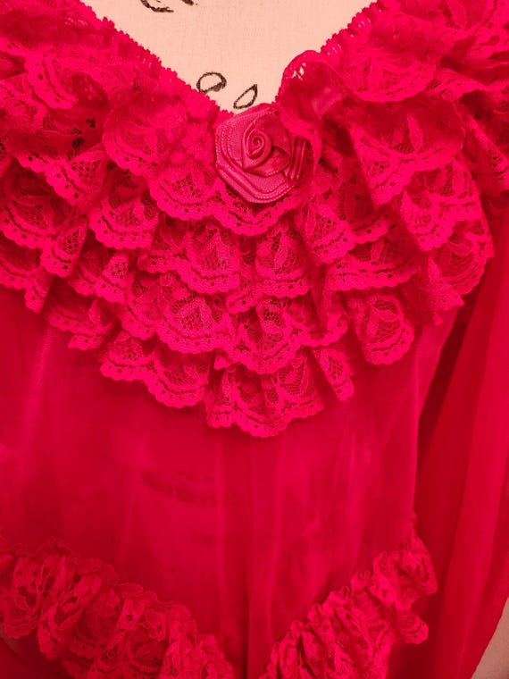 Red lingerie set...teddy and matching cover up...ruff… - Gem