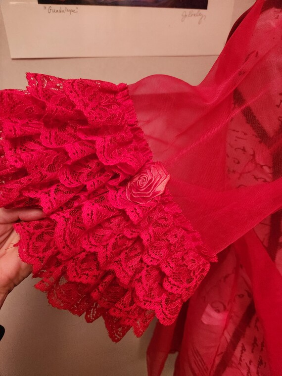 Red lingerie set...teddy and matching cover up...ruff… - Gem