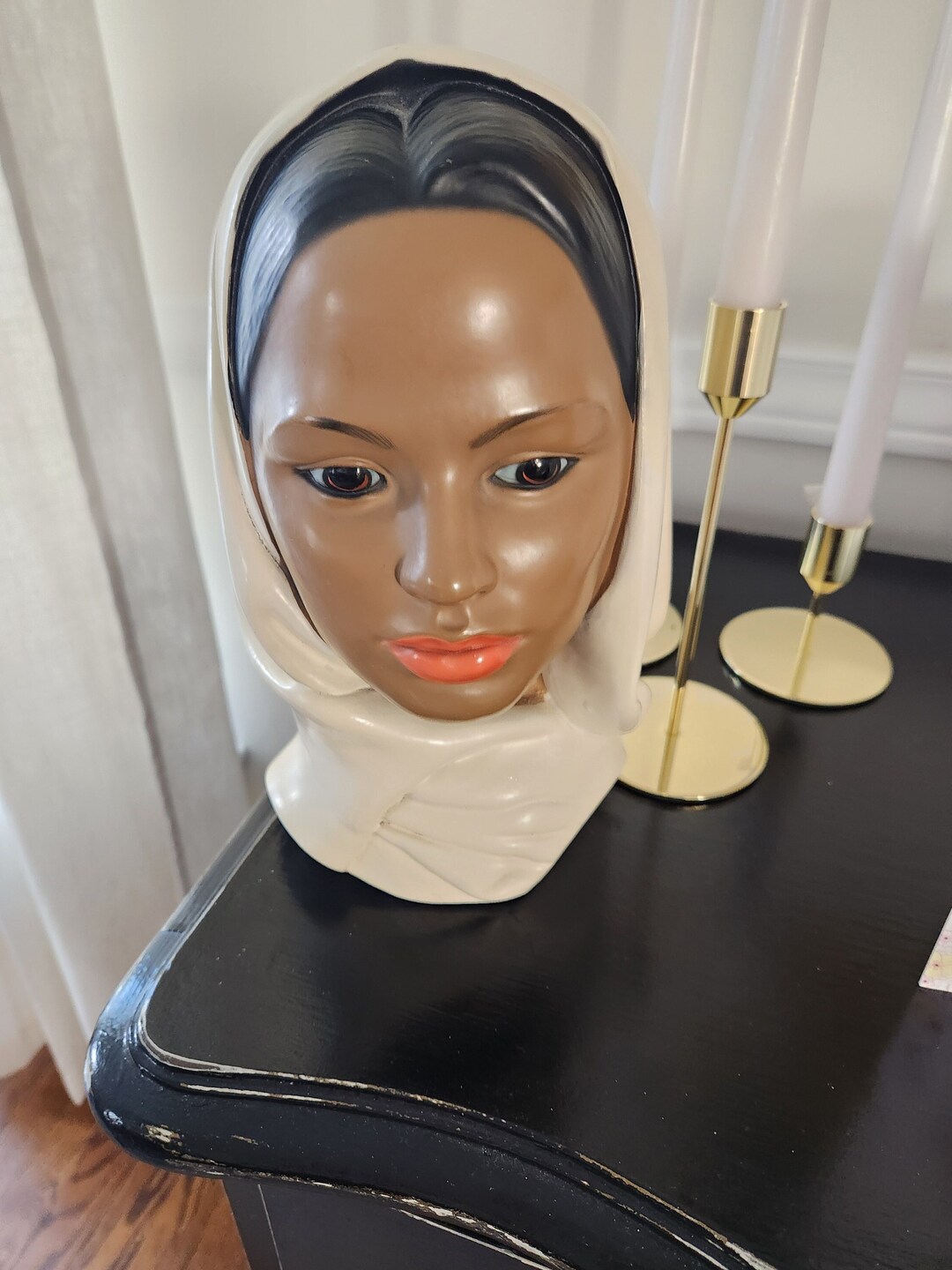 Marwal Head Bust....middle Eastern Girl....chalkware...vintage - Etsy