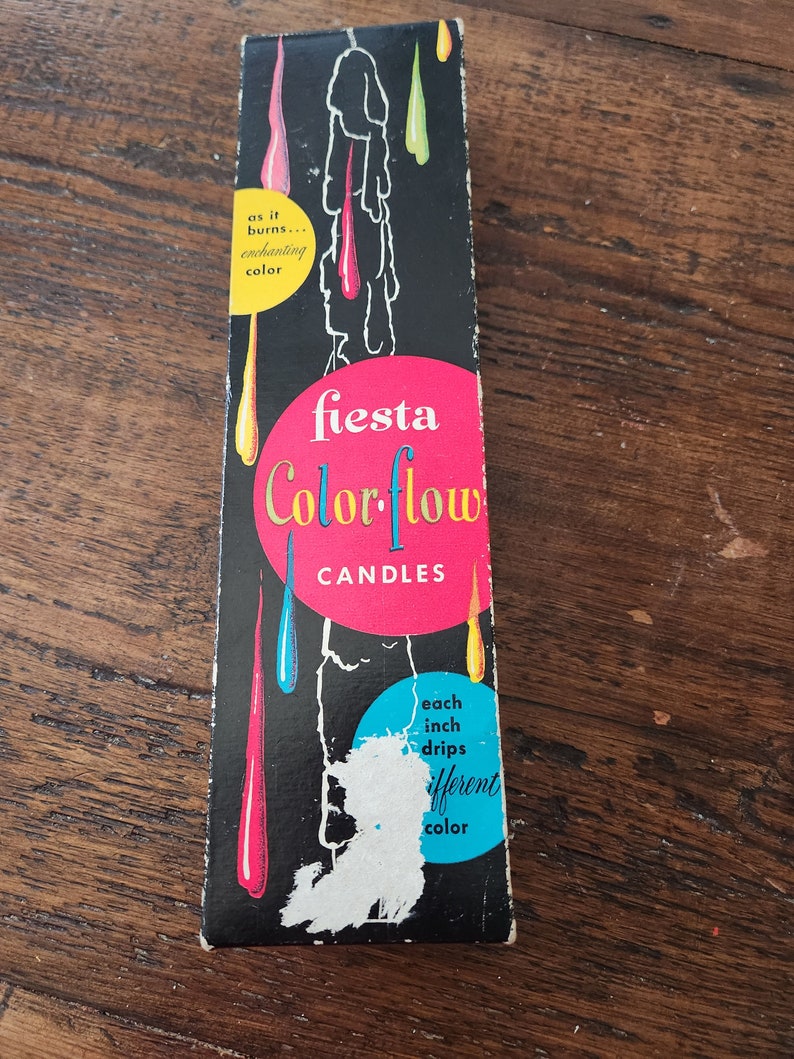 Fiesta Color Flow Candles...in the Original Box....melts in Various ...