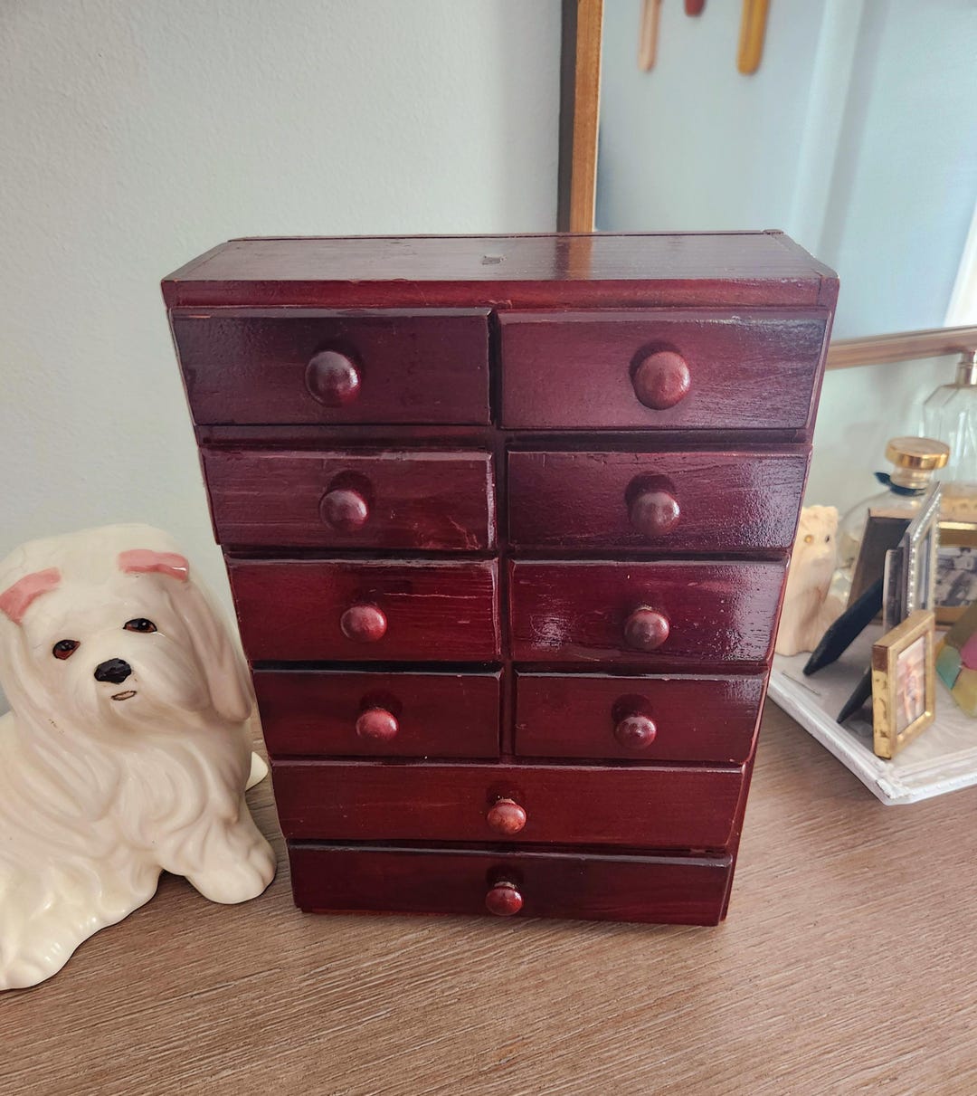 Trinket Box....dark Wood...vintage...stand Alone or Hang on Wall - Etsy