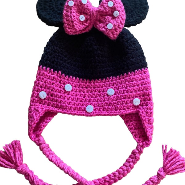 Crochet Minnie Mouse Hat - Etsy
