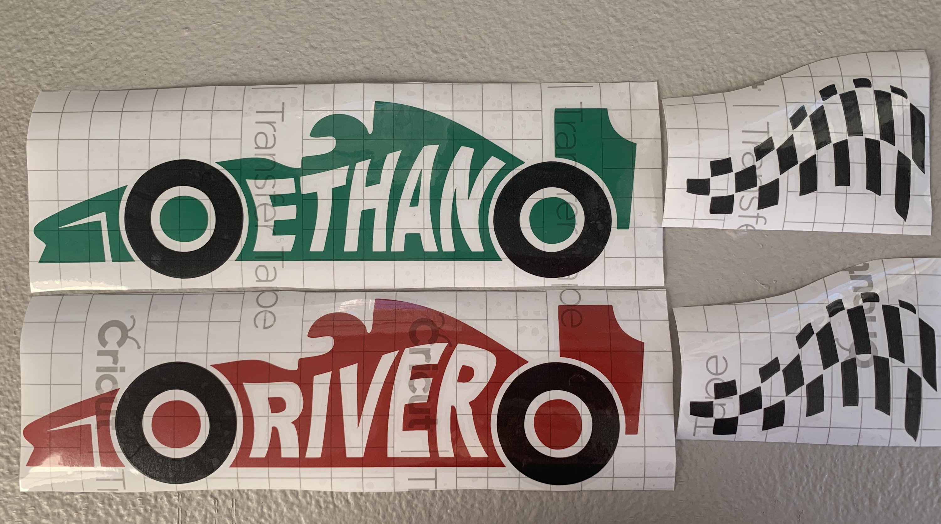 Custom Vinyl Decal - Race Car Checkered Flag - Kids Room Door Wall ...