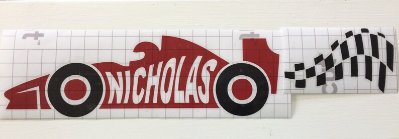 Custom Vinyl Decal Race Car Checkered Flag Kids Room Door - Etsy UK