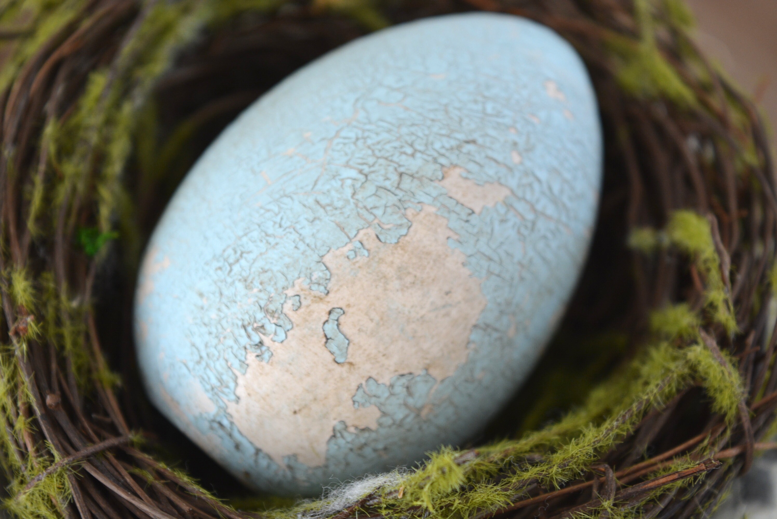 French Blue Chippy Easter Egg, Tiered Tray Decor, Easter Decor ...