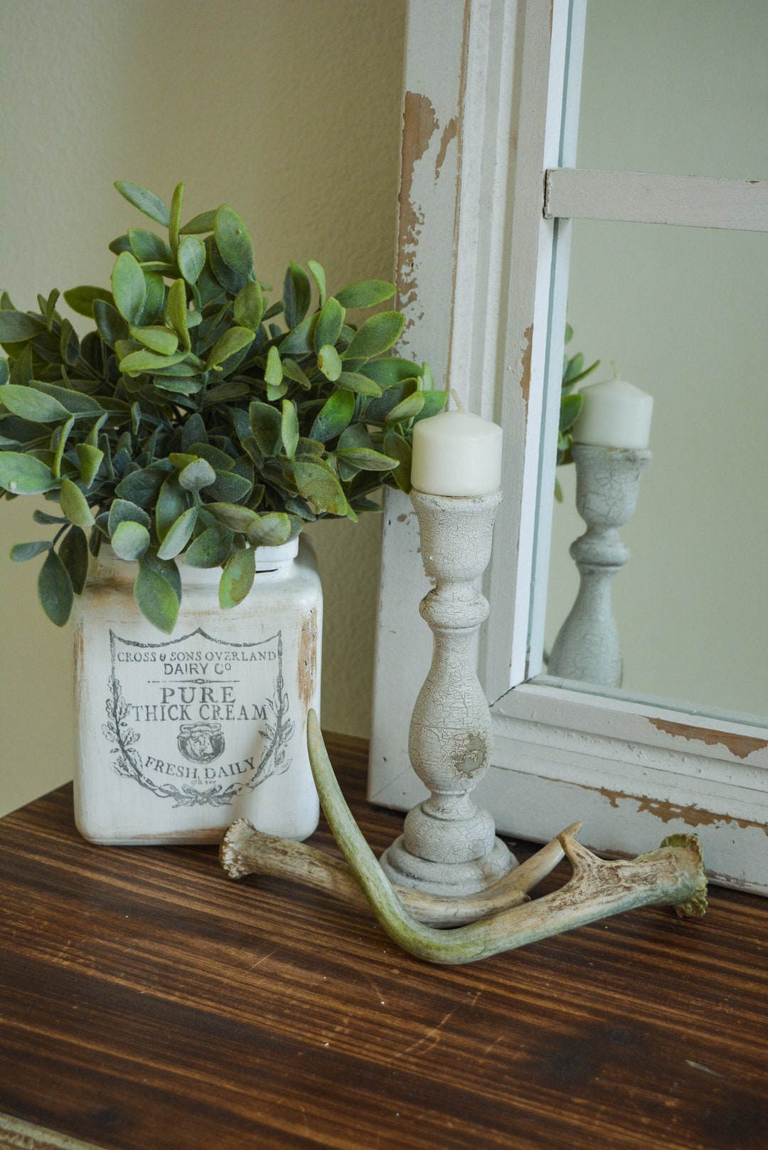 Chippy Candlestick, Candlestick, Farmhouse Decor, Vintage Style ...