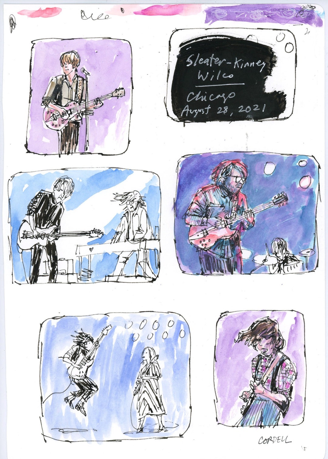 Wilco and Sleater-kinney Drawing by Matthew Cordell - Etsy